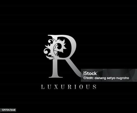 R 레터 플로럴 로고 책 디자인을위한 빈티지 실버 장엄한 편지 스탬프 2 위 상 종류에 대한 스톡 벡터 아트 및 기타 이미지 2 위 상 종류 고급 호텔 골동품