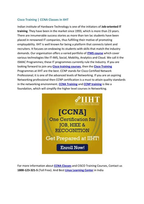 PPT Cisco Training CCNA Classes In IIHT PowerPoint Presentation Free Download ID