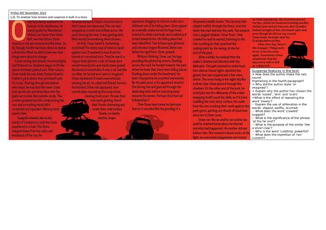 Building Suspense Pie Corbett Text Ks2 Year 6 Teaching Resources