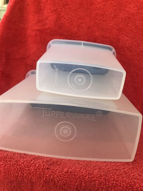 Tupperware Cereal Keeper Container Set Of 2 499 And 469 Blue Lids