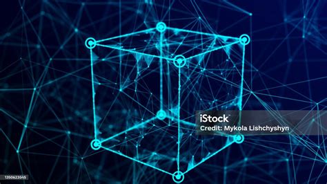 Technology Block Chain Network Connection Big Data Visualization Cyber Security Background Cube