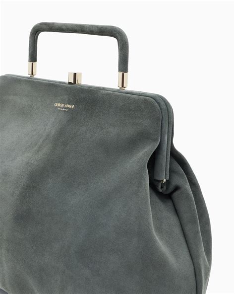 Structured Lamb Leather Frame Bag Giorgio Armani