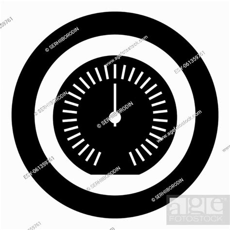 Speedometer Odometer Speed Counter Meter Icon In Circle Round Black