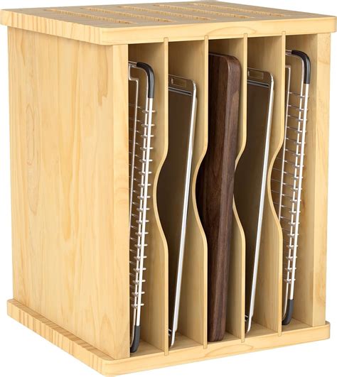 Bimiti Wood Cabinet Tray Dividers 6 Tier Vertical Tray