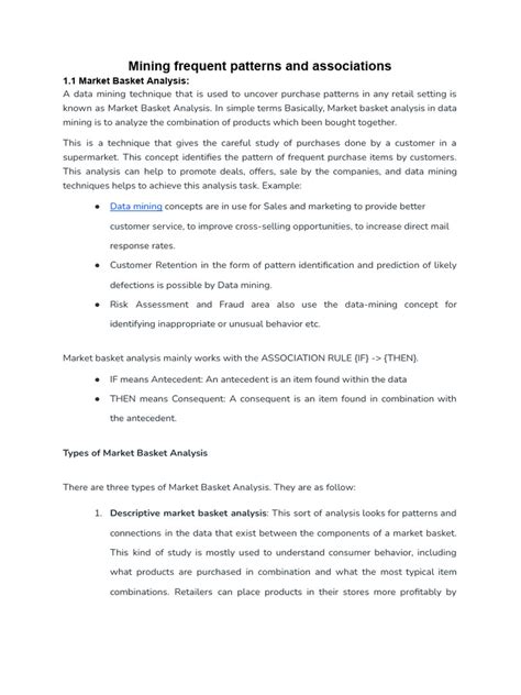 Mining Frequent Patterns And Associations Pdf Retail Consumer Behaviour