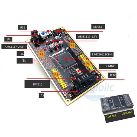 ep4ce6e22c8n altera fpga cyclone iv mini niosii sopc đủ ngõ io hỗ trợ