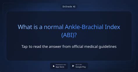 What Is A Normal Ankle Brachial Index Abi