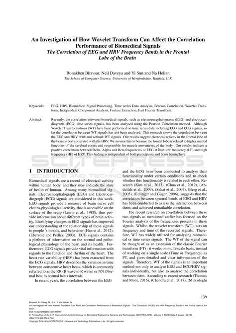 PDF An Investigation Of How Wavelet Transform Can Affect The Correlation Performance Of