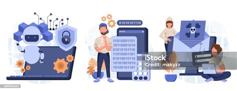 Spyware Development Abstract Concept Vector Collection Of Scenes Malware And Computer Virus