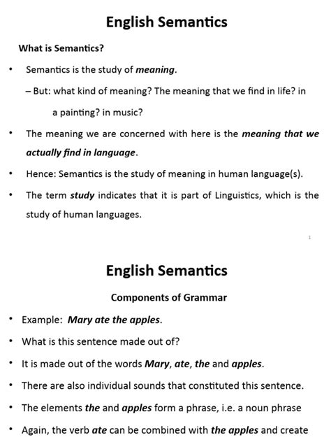 English Semantics And Pragmatics Pdf Semantics Concept