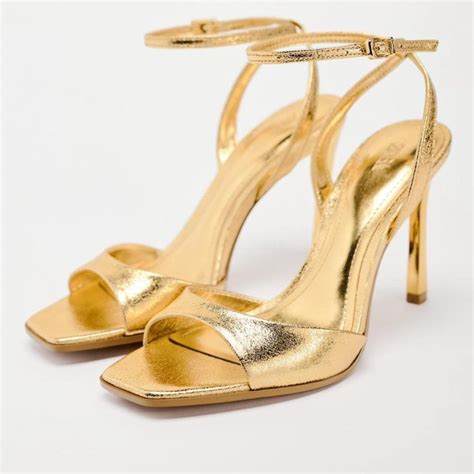 Zara Shoes Elegant Gold Womens Heels Color Gold Size 10 Gold