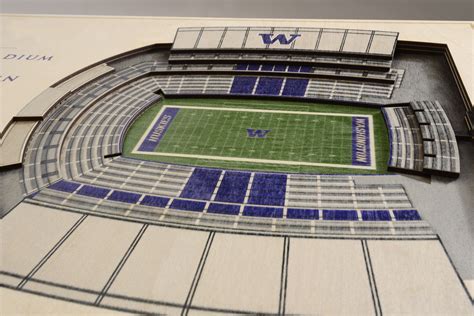 Washington Huskies 3d Wood Stadium Replica 5 Layer — 3d Wood Maps