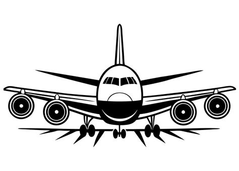 High Quality Plane Clipart Black And White Vector Graphics