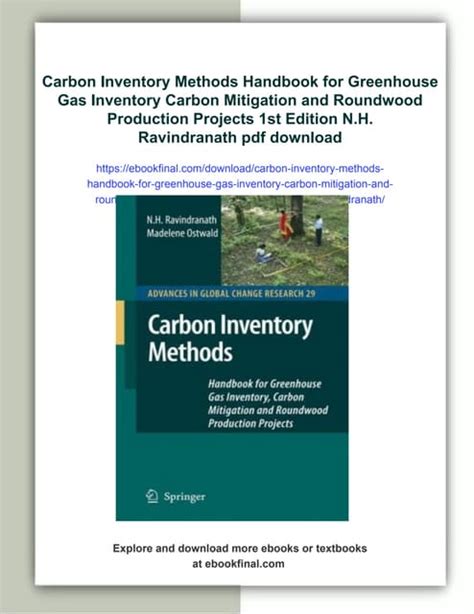 Carbon Inventory Methods Handbook For Greenhouse Gas Inventory Carbon Mitigation And Roundwood
