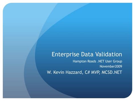 Enterprise Data Validation Pptx Databases Computer Software And