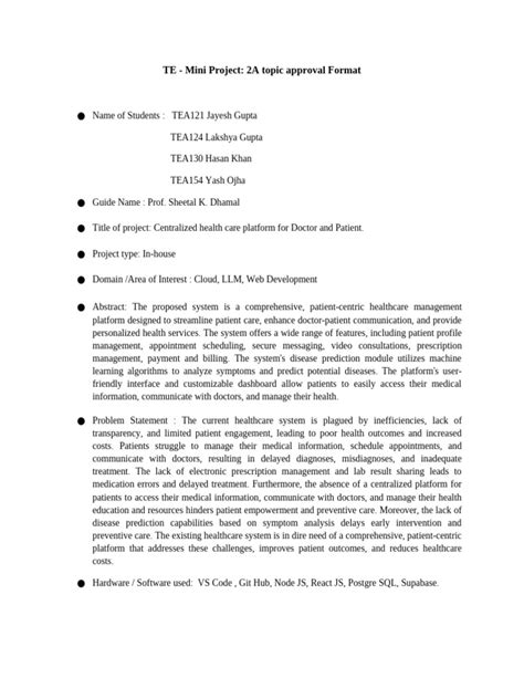 Temini Project Abstract Formatfinal Pdf Medical Error Health Care