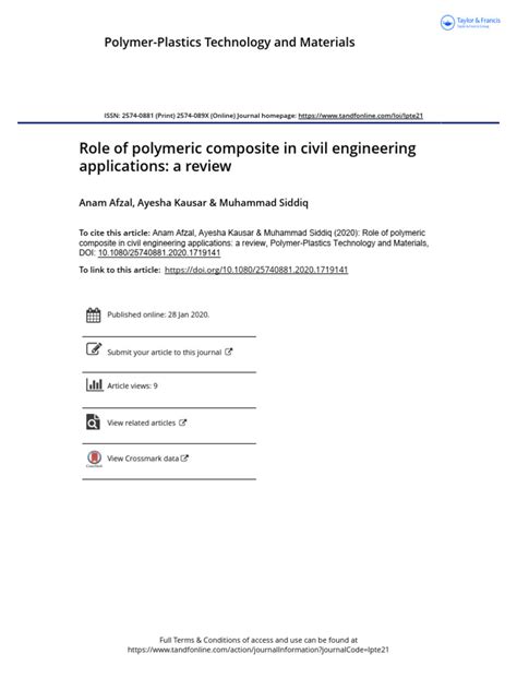 Role Of Polymeric Composite In Civil Engineering Pdf Concrete Composite Material