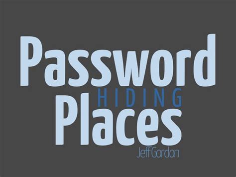 Password Hiding Spots Pdf Technology And Computing