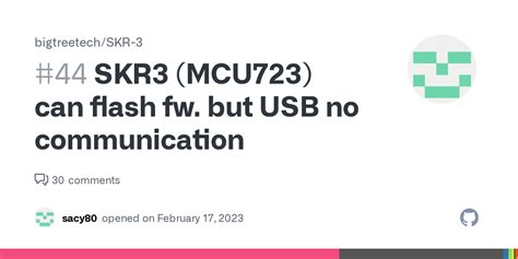 Skr3 Mcu723 Can Flash Fw But Usb No Communication · Issue 44