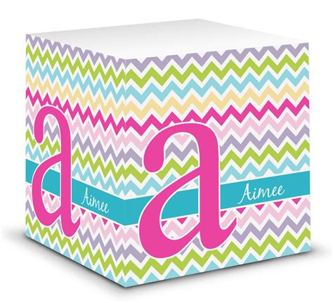 Custom Colorful Chevron Sticky Note Cube Personalized Youcustomizeit