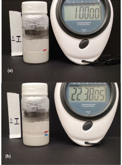 visual settling tests showing a no separation at 1 h b separation