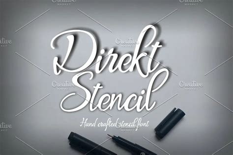 direkt stencil handwritten script font dafont free