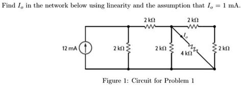solved text find io in the network below using linearity and the