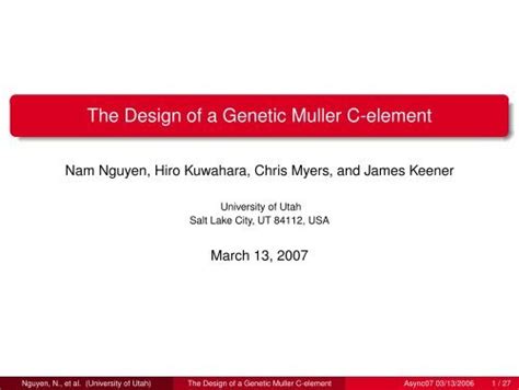 The Design Of A Genetic Muller C Element