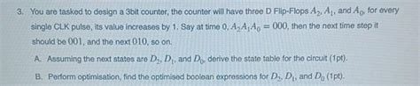 Solved You Are Tasked To Design A 3bit Counter The Counter