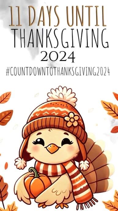 Days Until Thanksgiving Countdown Design Template Postermywall