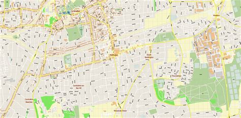 Sutton Area Uk Pdf Vector Map City Plan High Detailed Street Map