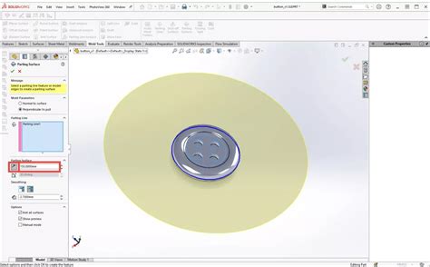 solidworks mold tools shut off surfaces parting surfaces and