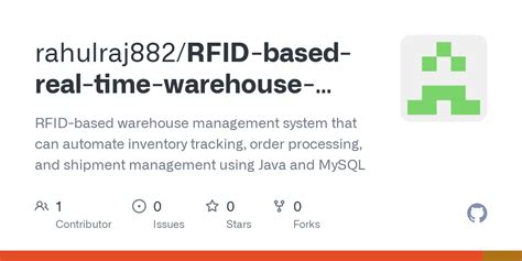 GitHub Rahulraj RFID Based Real Time Warehouse Management System RFID Based Warehouse
