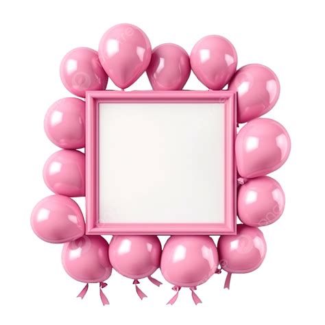 핑크 생일 풍선 프레임 분홍색 광택 풍선 Png 일러스트 및 이미지 에 대한 무료 다운로드 Pngtree