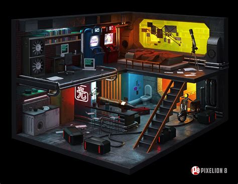 Cyberpunk Room Design
