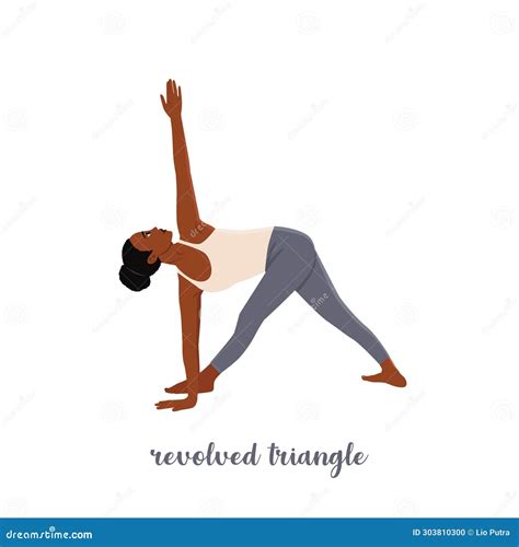 Woman Doing Triangle Yoga Pose Trikonasana Stretching Exercise Asana Helps To Relieve Stress