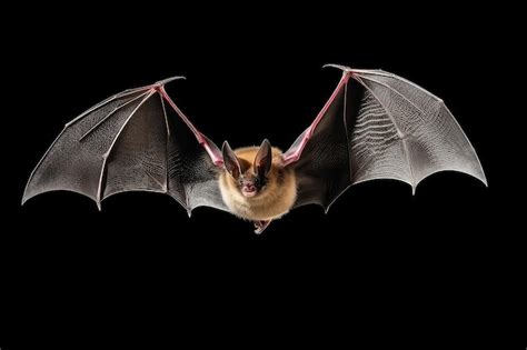Premium Photo Bat In Flight With Wing Flaps Isolated On Black