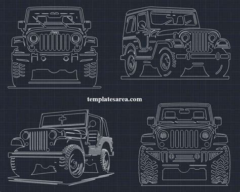 Free Jeep Silhouettes Dwg Cad File For Download