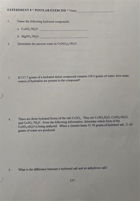 solved experiment 8 prelab exercise name 1 what