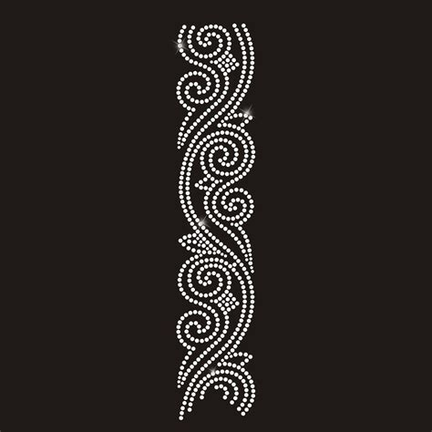 4 Bold Swirl Hotfix Rhinestone Transfer Cheer Bow Strip Clear