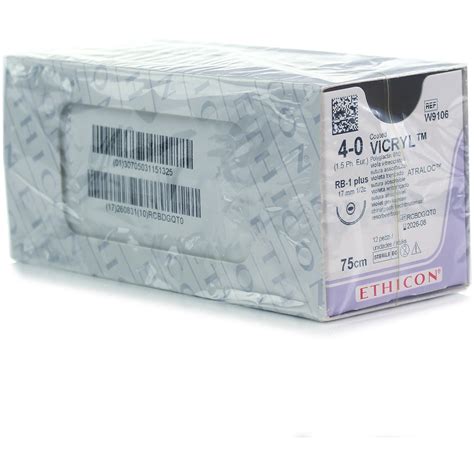 Coated Vicryl Suture 40 Violet 75cm 17mm 12 Circle Taper Point Plus