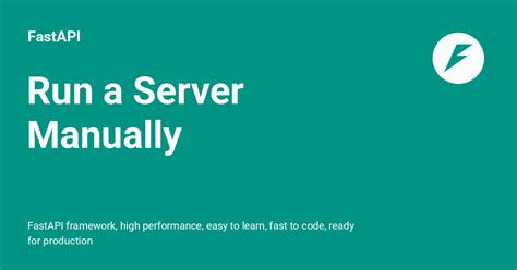Run A Server Manually Fastapi