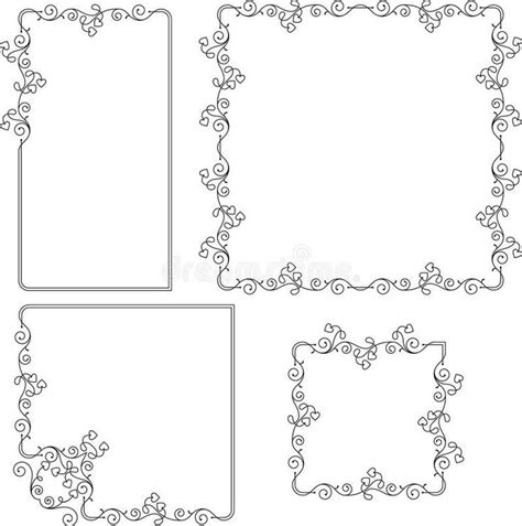 Vector Frames And Borders Collection Set Stock Vector Illustration Of Black Patterns