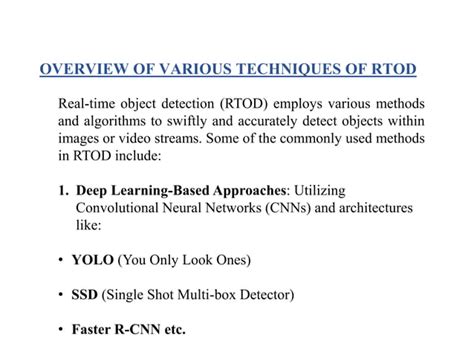 Seminar I Ppt Vivek Rt Object Detection Pptx