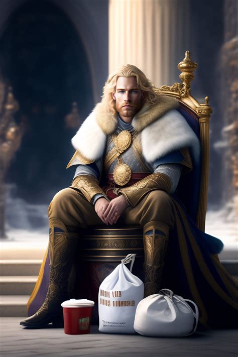 Lexica A Portrait Of A Blond Hobo As A King Dressed All White