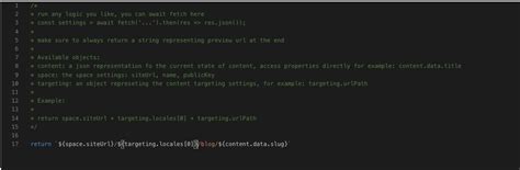 using advanced editing url logic to set up dynamic preview urls