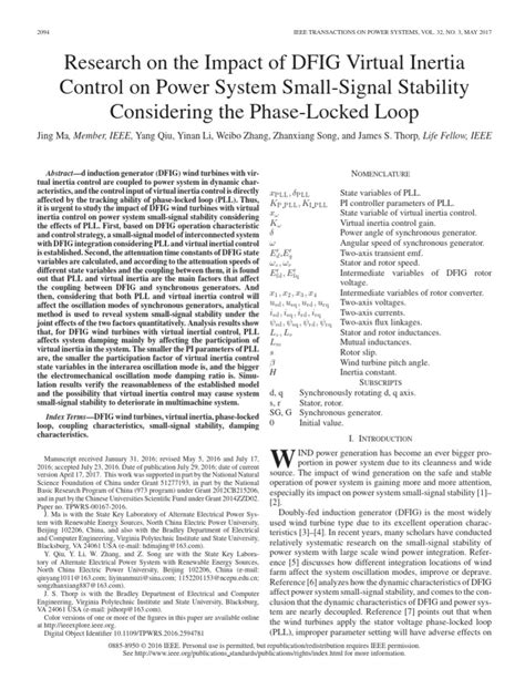 11 research on the impact of dfig virtual inertia control on power