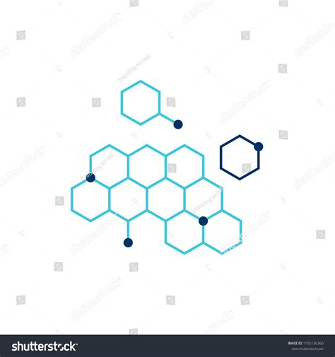 Dna Honeycomb Vector Illustrative Icon Illustration เวกเตอร์สต็อก