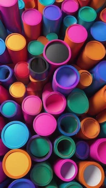 Premium Ai Image Colorful Cylinders Rotating Abstract Illustration 3d Render