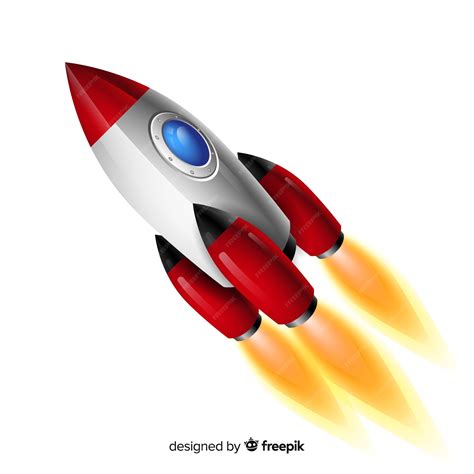 Foguete Espacial Moderno Com Design Realista Vetor Premium